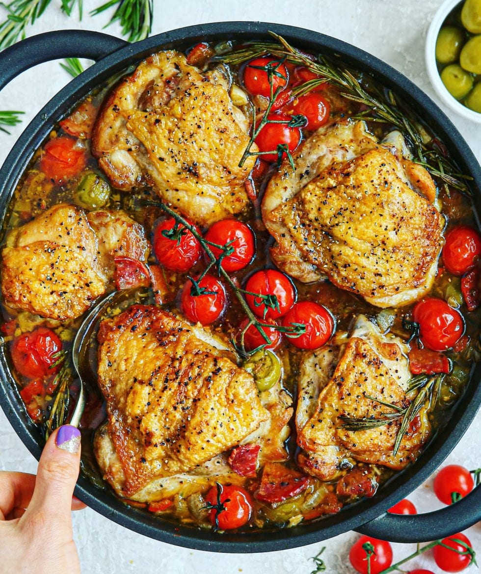 Sicilian Chicken, Rosemary & Smashed Olive Skillet ⋆ Star Infinite Food