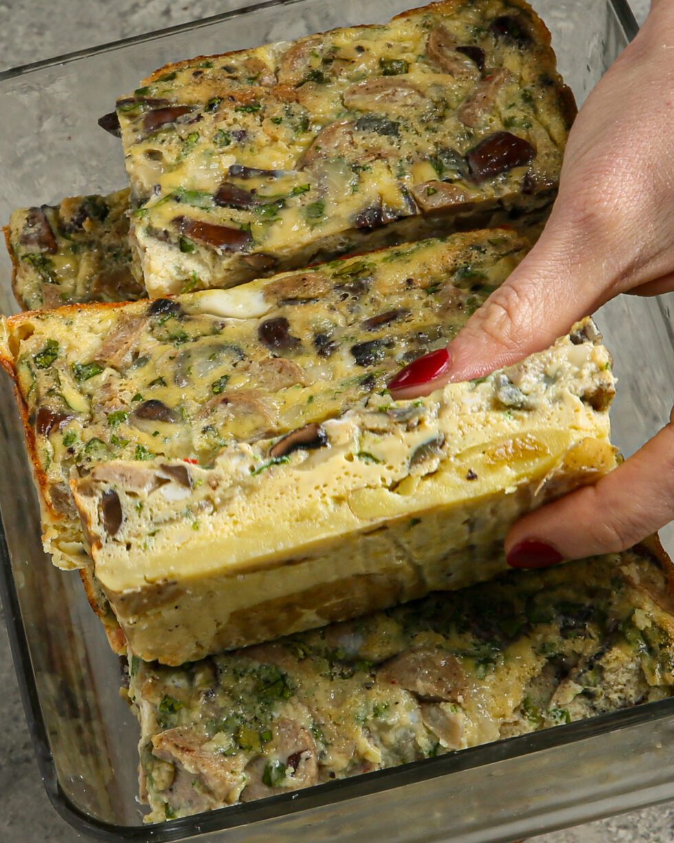 Potato Crusted Mushroom and Chicken Sausage Frittata ⋆ Star Infinite Food