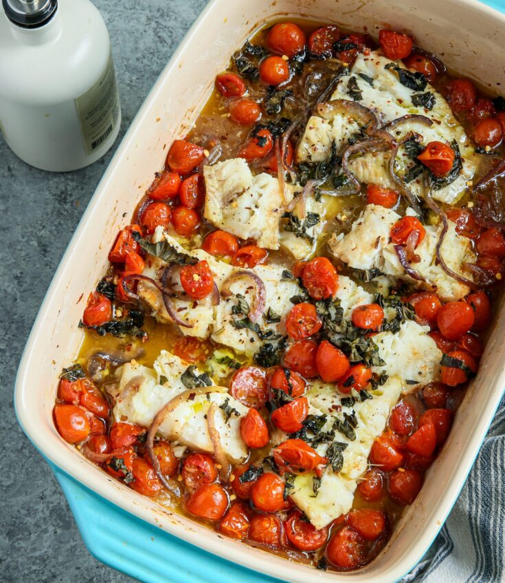 Tomato and Basil Roasted Cod ⋆ Star Infinite Food