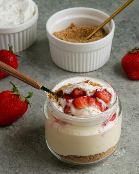 High-Protein Strawberry Cheesecake Jars ⋆ Star Infinite Food