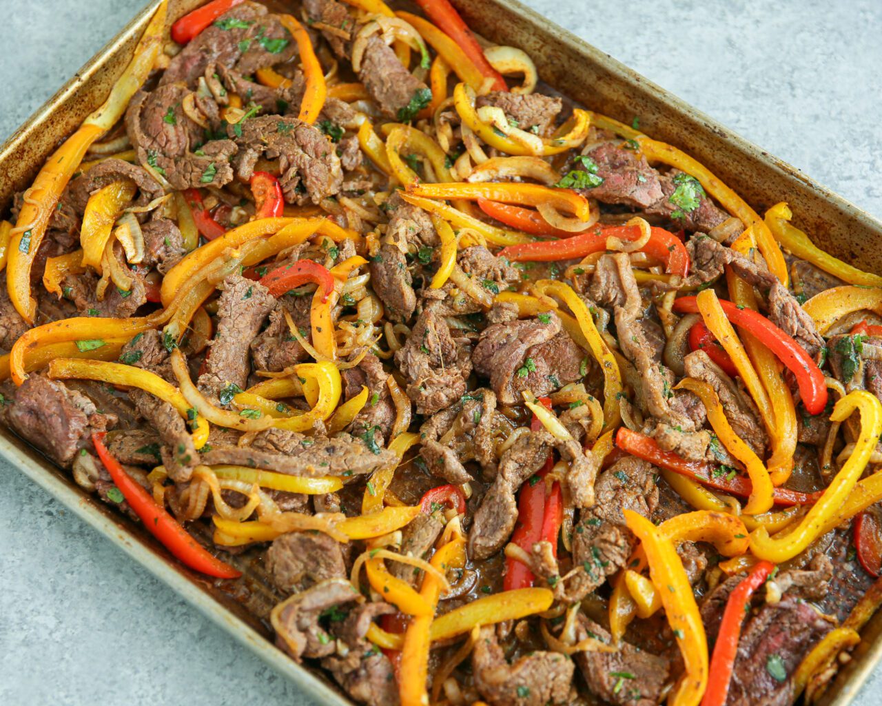 Sheet Pan Steak Fajitas with Avocado Crema ⋆ Star Infinite Food