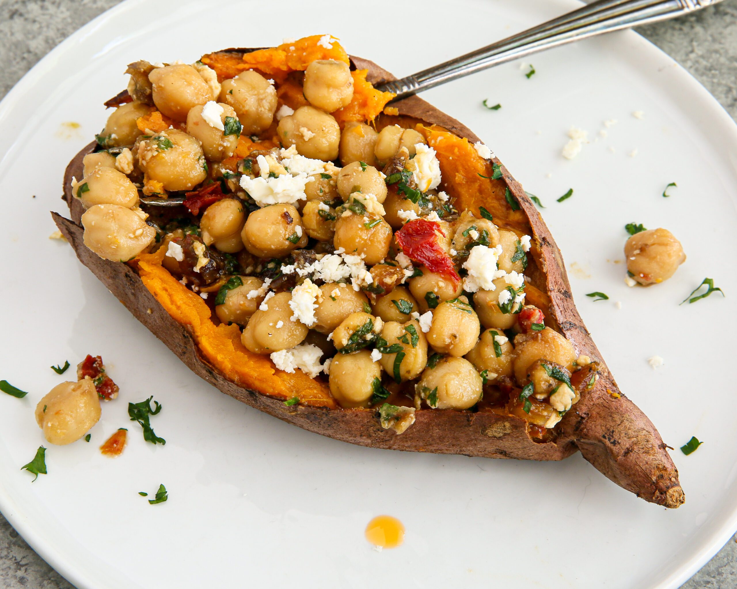 Sweet Potato Boats with Marinated Beans ⋆ Star Infinite Food