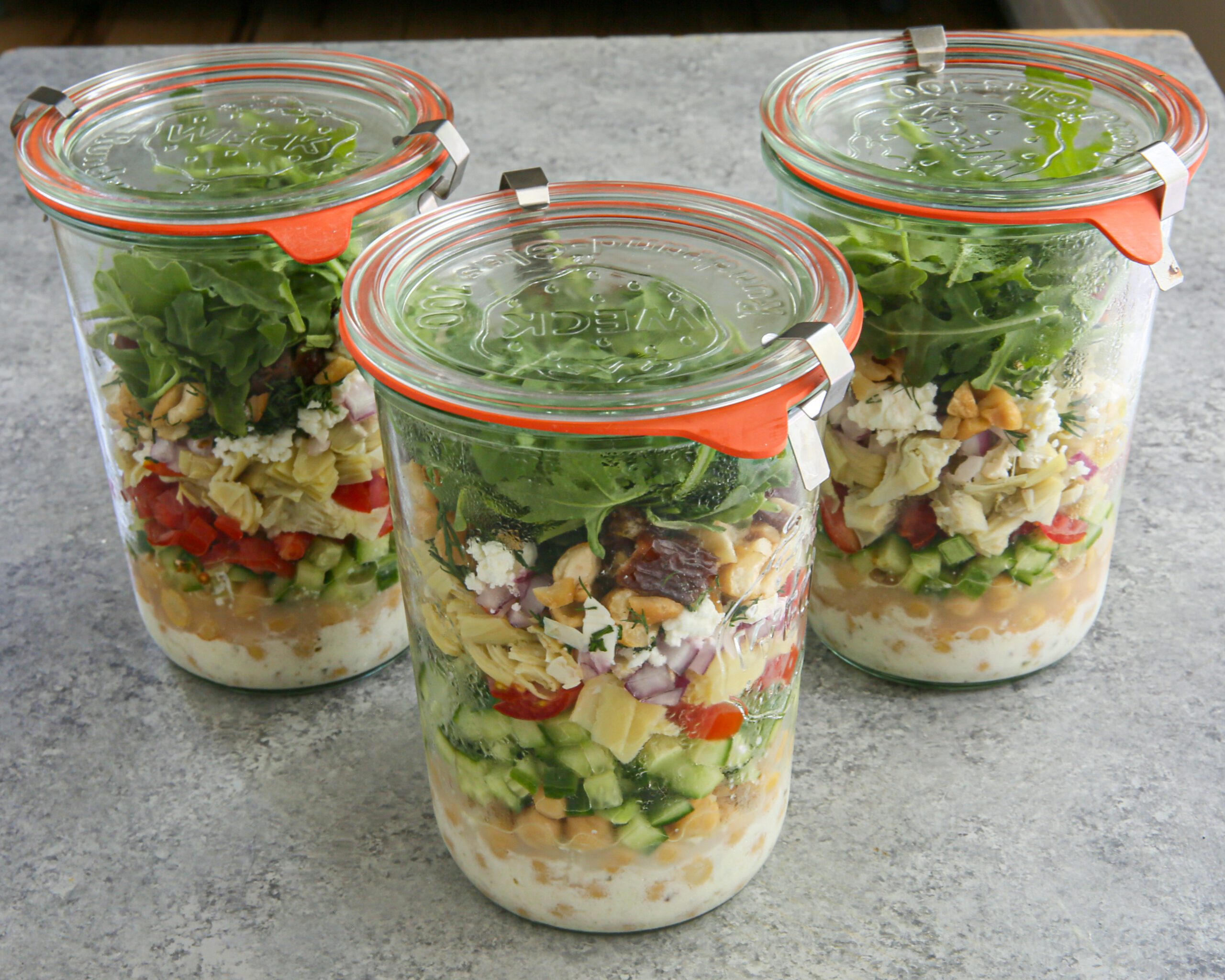 Chickpea Salad Jars with Creamy Caper Dressing ⋆ Star Infinite Food